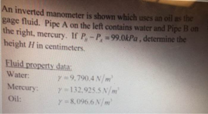 Solved Meriam red oil, SG 0.827 18 cm Water Mercury A 35 cm | Chegg.com