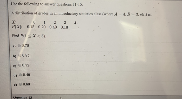 Solved Use the following to answer questions 11-15. A | Chegg.com