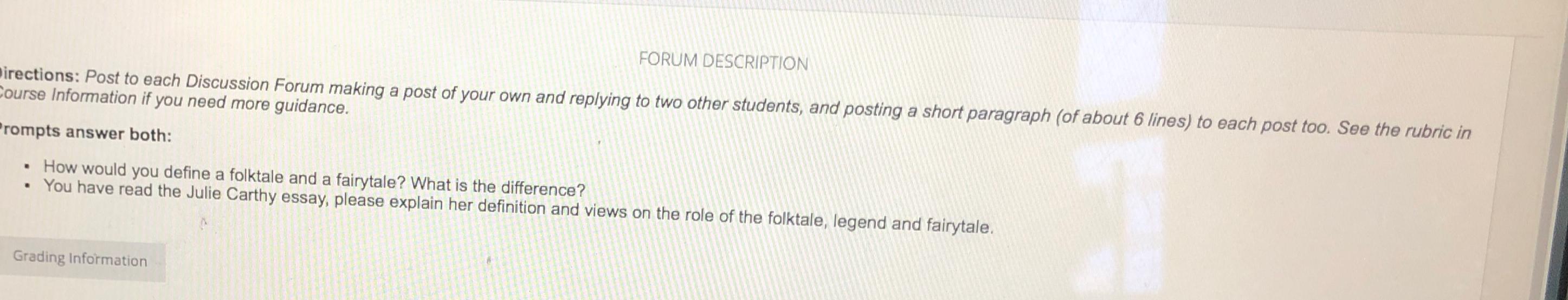 FORUM DESCRIPTIONirections: Post to each Discussion | Chegg.com