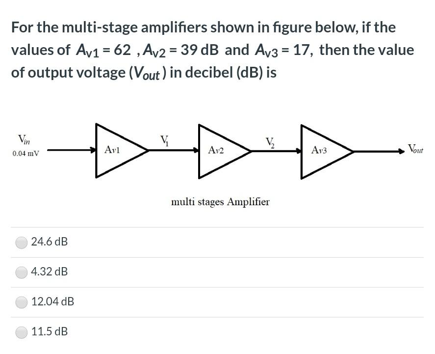 Solved For the multi-stage amplifiers shown in figure below, | Chegg.com
