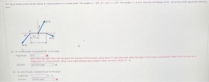 Solved The figure below shows torces acting at various | Chegg.com