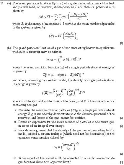 The grand partition function ZG(mu ,T) of a system in | Chegg.com