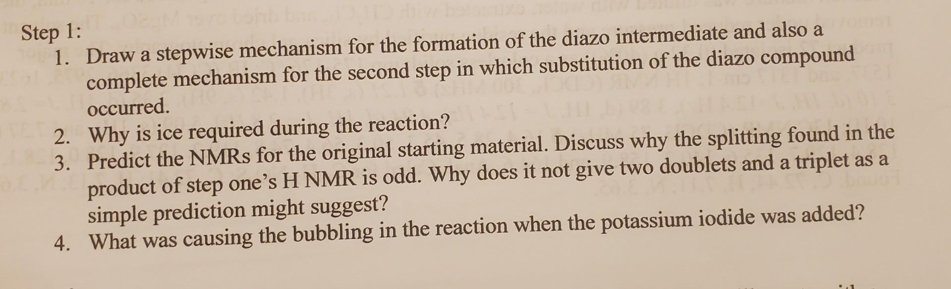 Solved 1. Draw a stepwise mechanism for the formation of the | Chegg.com