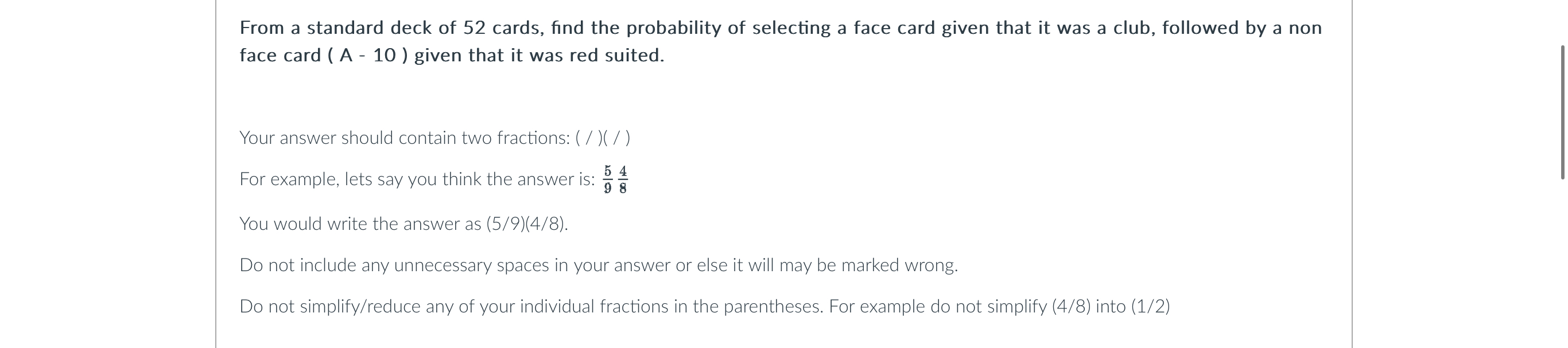Solved From a standard deck of 52 ﻿cards, find the | Chegg.com