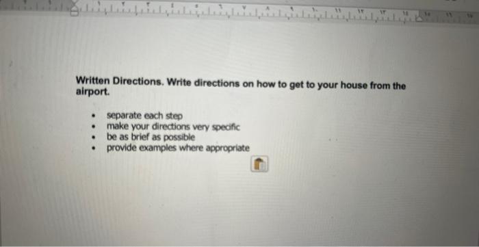 Written Directions. Write directions on how to get to | Chegg.com