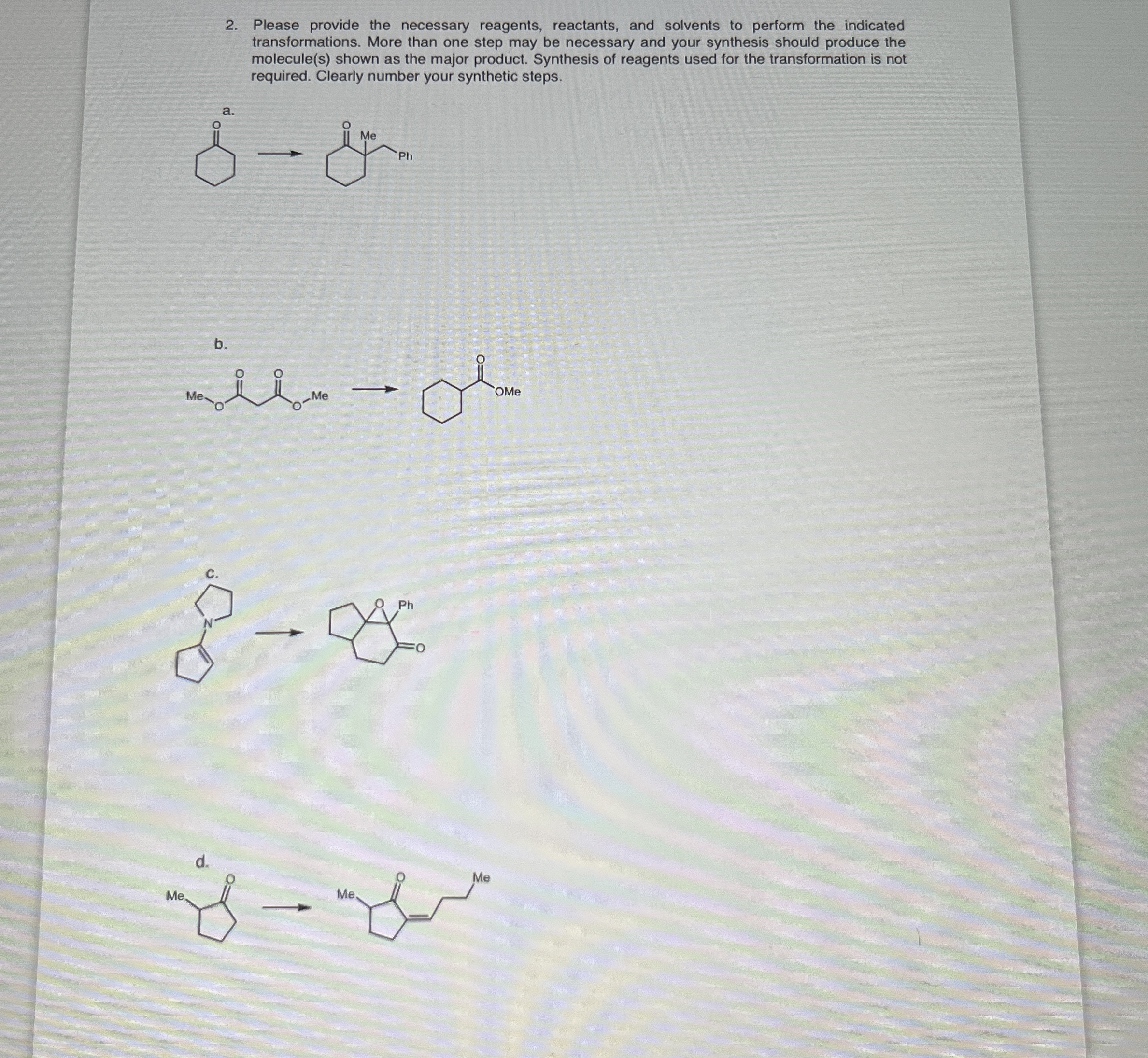 Solved Please provide the necessary reagents, reactants, and | Chegg.com