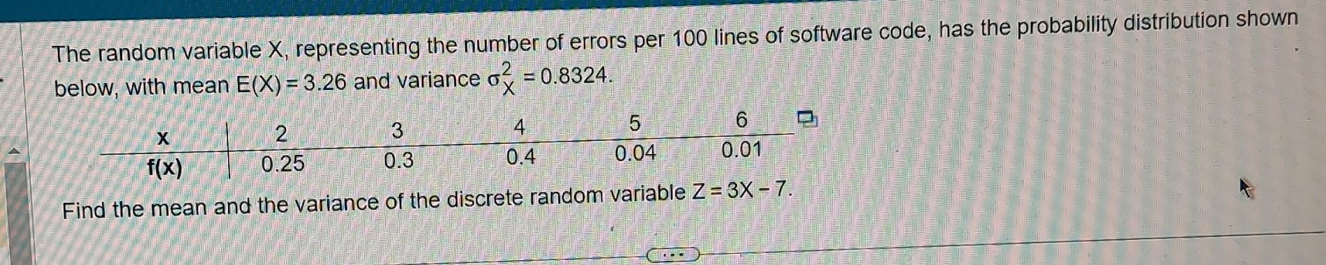 Solved The random variable X, representing the number of | Chegg.com