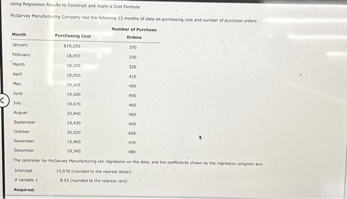 Solved Using Regression Results to Construct and Apply a | Chegg.com