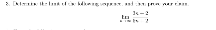 Solved Determine the limit of the following sequence, and | Chegg.com