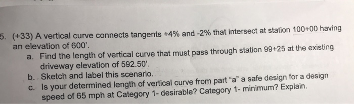 Solved 100+00 and 99+25 is the stationing, so it's 10,000 | Chegg.com