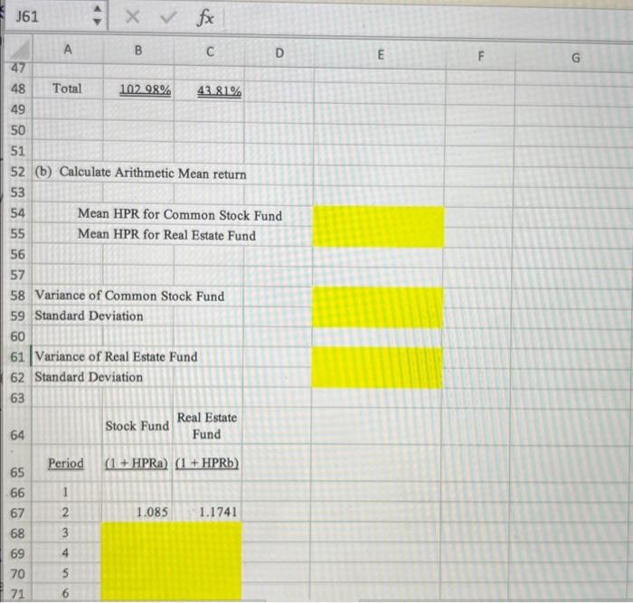 Solved (a) Calculate the HPR for each investment The formula | Chegg.com