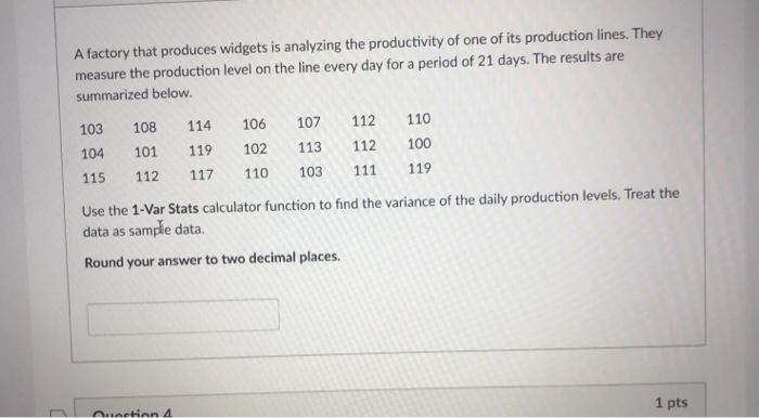 Solved A factory that produces widgets is analyzing the | Chegg.com