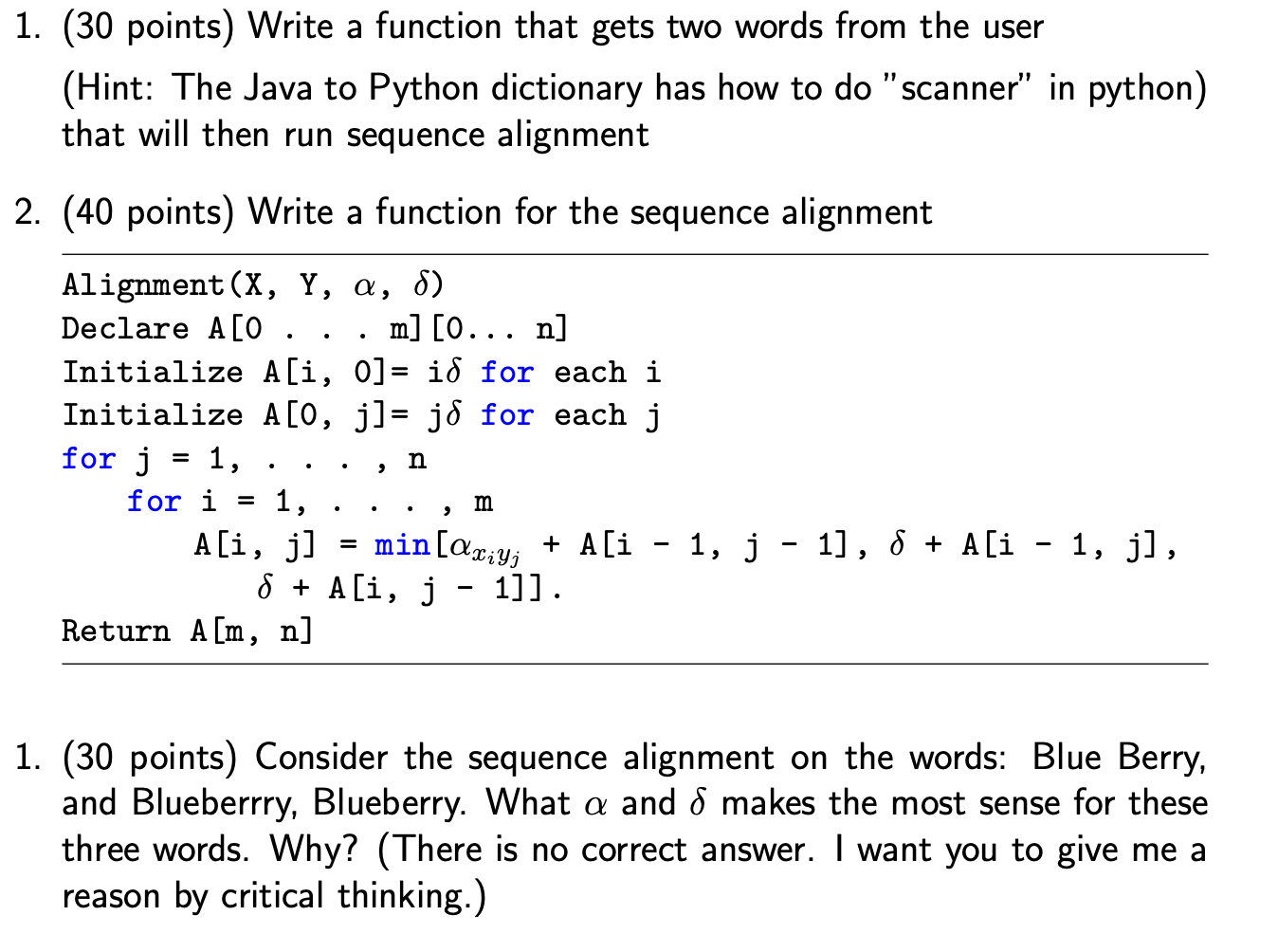Solved 1. (30 ﻿points) ﻿Write a function that gets two words | Chegg.com