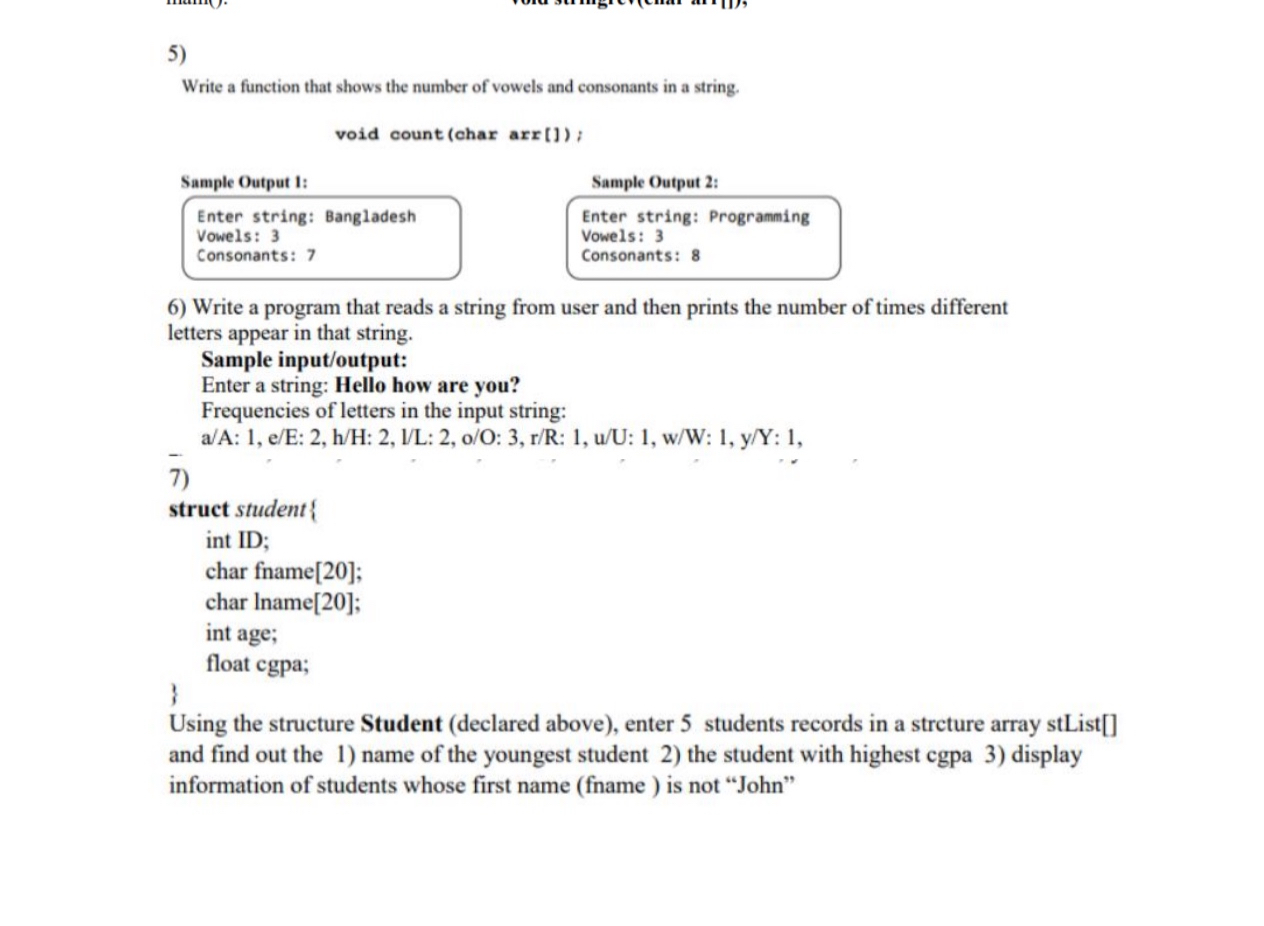 Solved Honourable Chegg Experts, Please solve it with C | Chegg.com