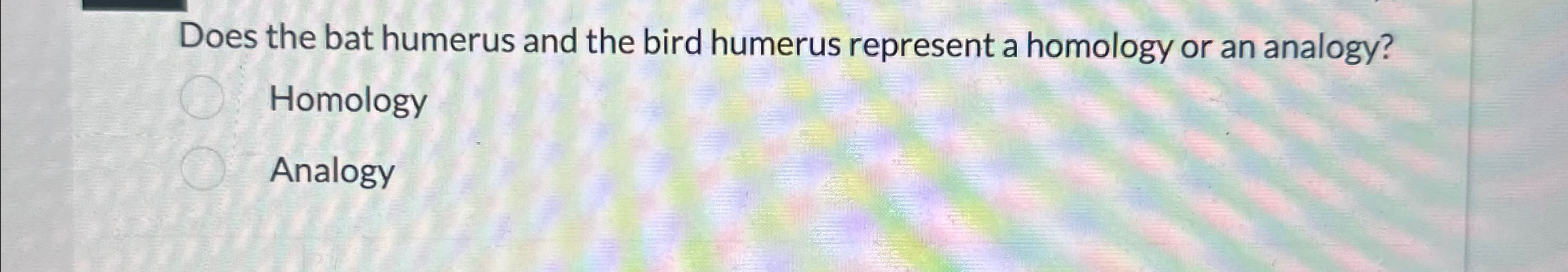 Solved Does the bat humerus and the bird humerus represent a | Chegg.com