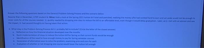 Anwer the following questions based on the General | Chegg.com Anwer the following questions based on the General | Chegg.com