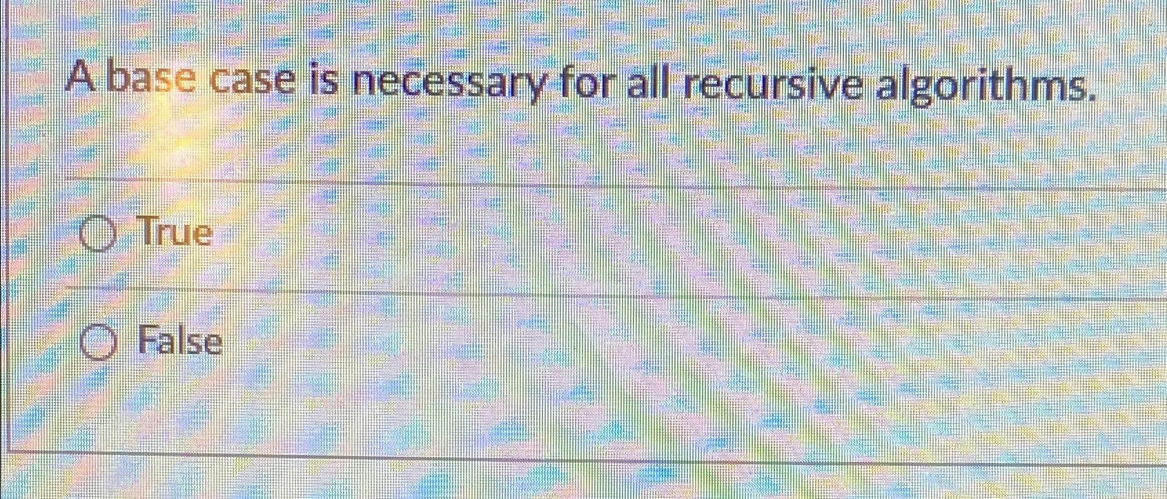 Solved A base case is necessary for all recursive | Chegg.com