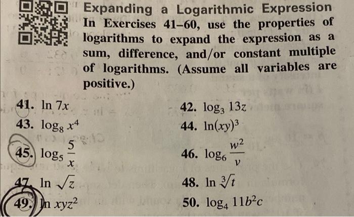 Solved Using Properties of Logarithms In Exercises 33–40, | Chegg.com