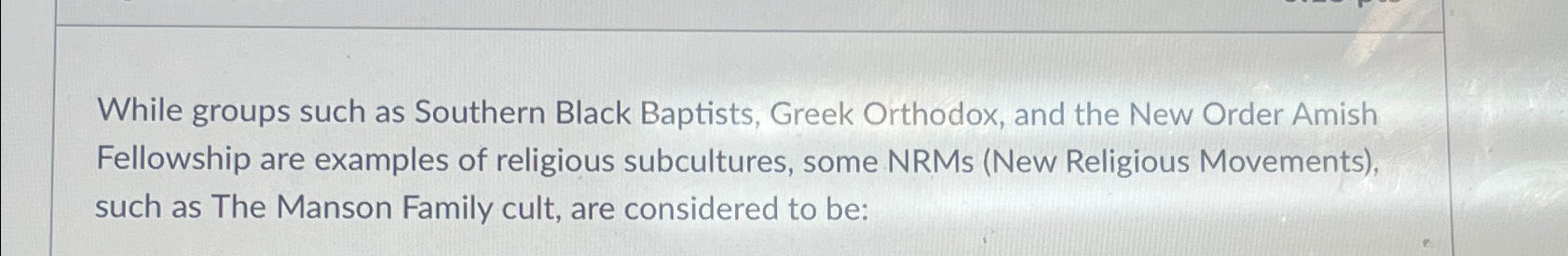 Solved While groups such as Southern Black Baptists, Greek | Chegg.com