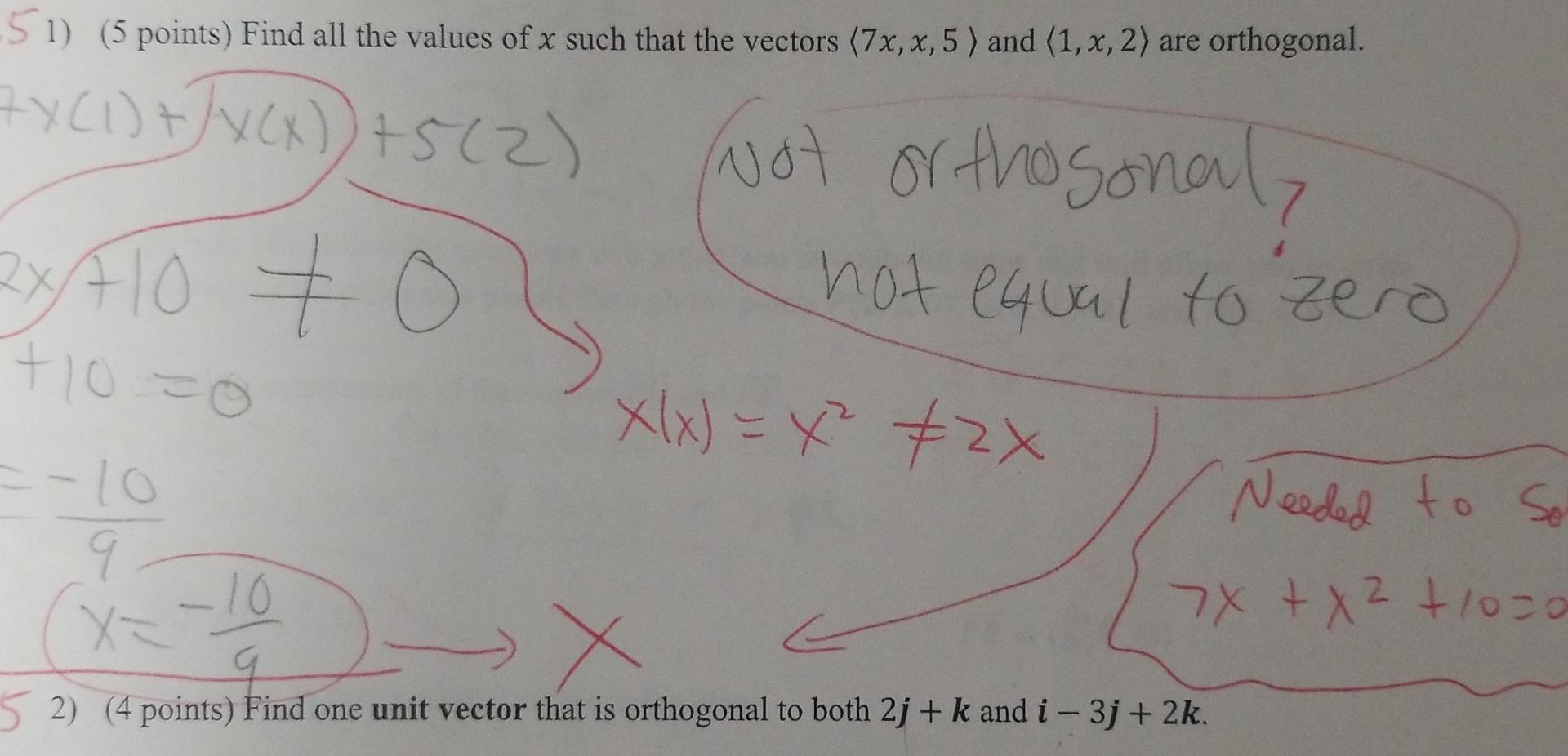 Solved 1) (5 points) Find all the values of x such that the | Chegg.com