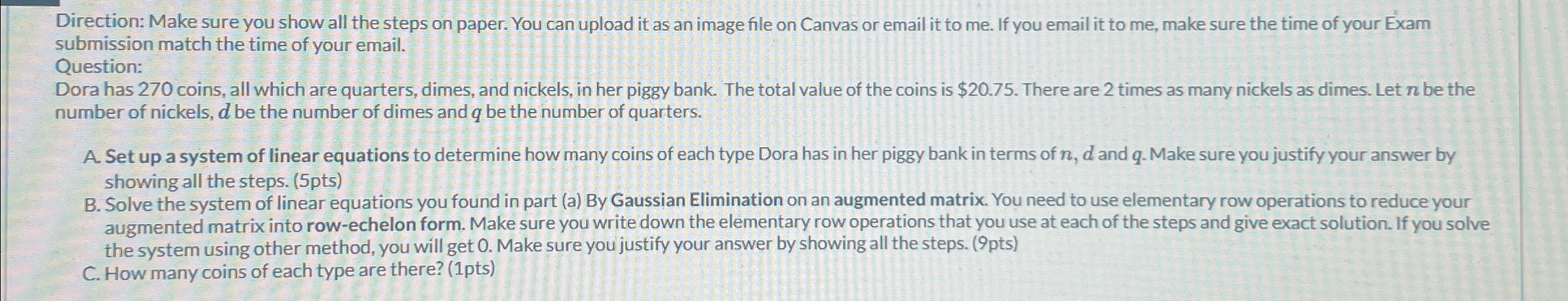 Solved Direction: Make sure you show all the steps on paper. | Chegg.com