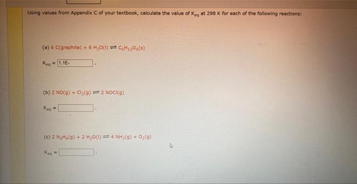Solved Using Values From Appendix C Of Your Textbook