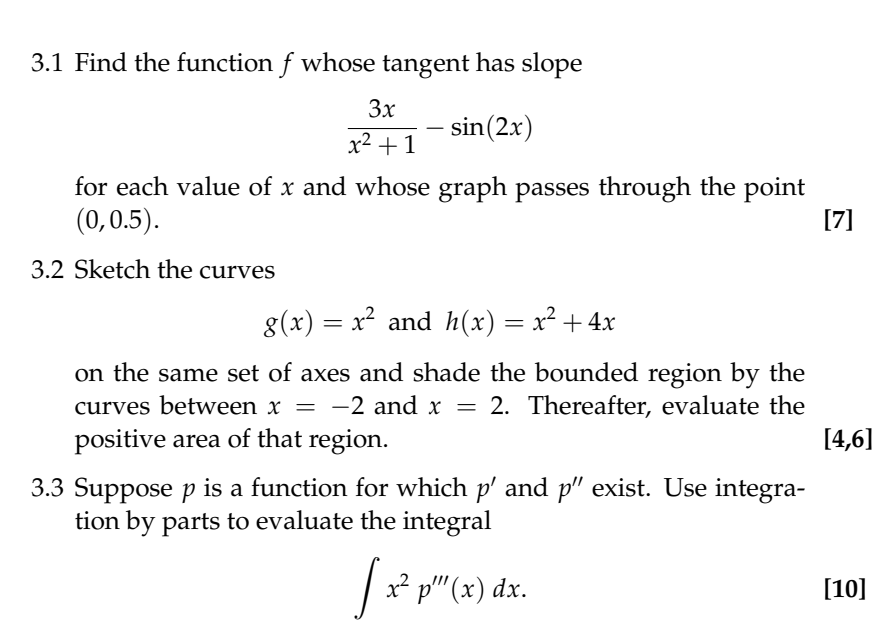 Solved 3 1 Find The Function F Whose Tangent Has Slope