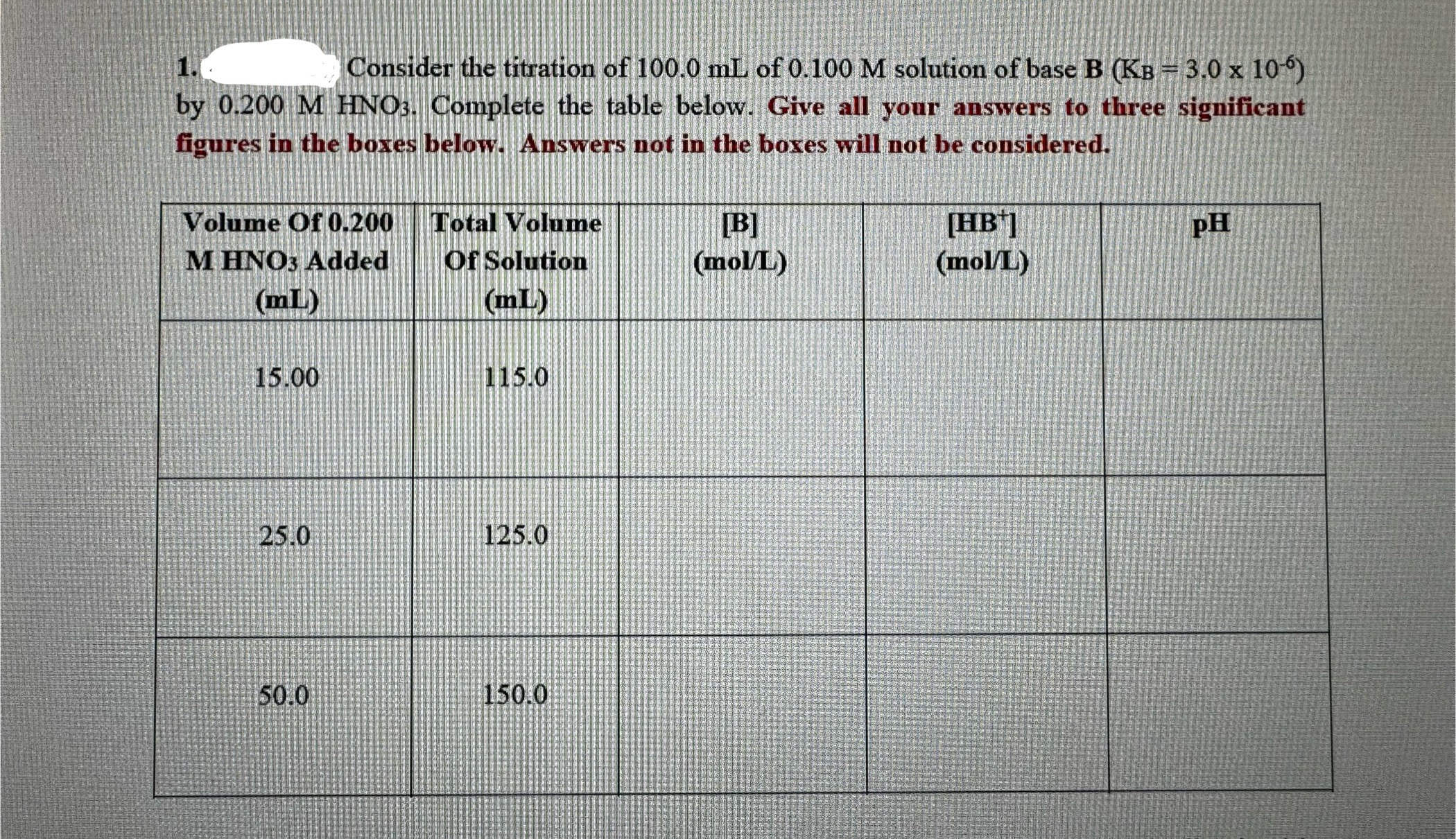 ﻿Consider the titration of 100.0mL ﻿of 0.100M | Chegg.com