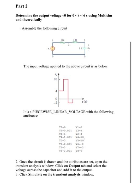 Solved Experiment 5: Multisim Activity on Transient Analysis | Chegg.com