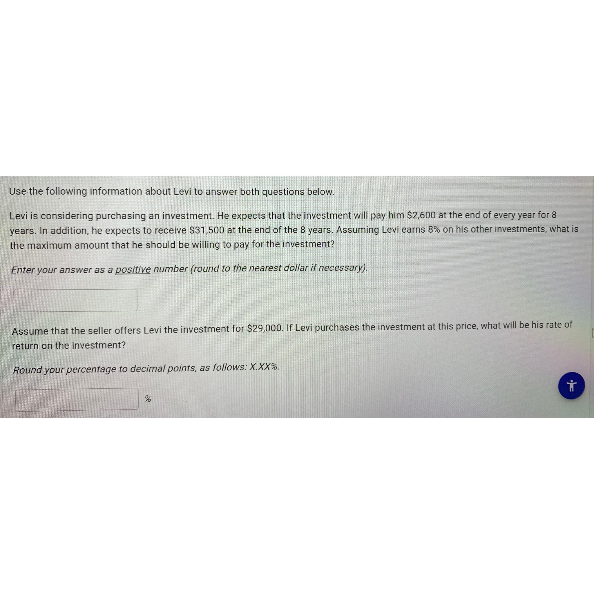 Solved Use the following information about Levi to answer | Chegg.com