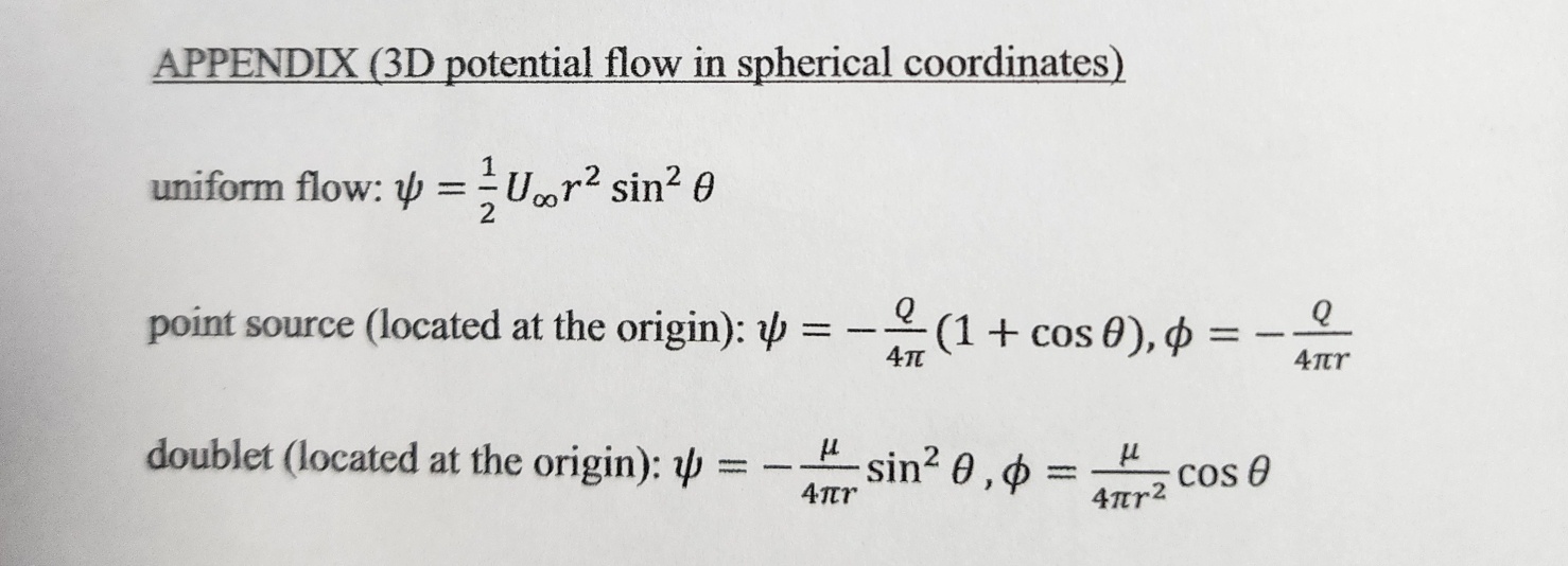 For the potential flow around a sphere (radius a), | Chegg.com