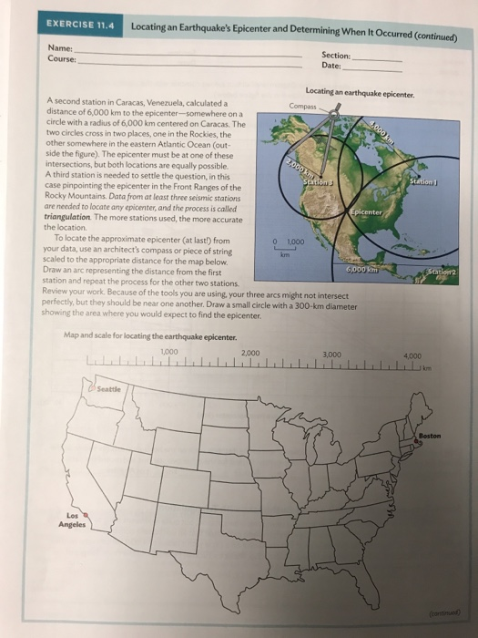 Solved: EXERCISE 11.4 Locating An Earthquake's Epicenter A... | Chegg.com