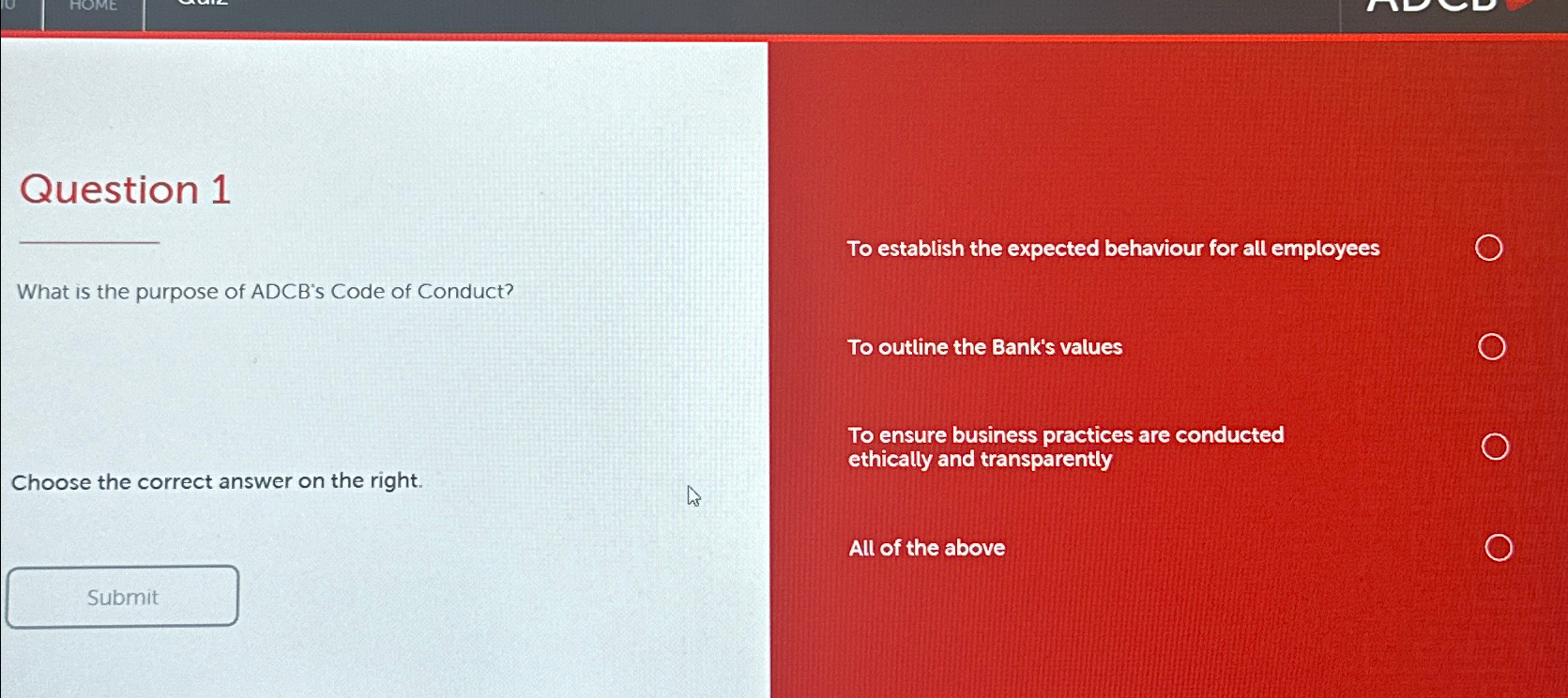 Solved Question 1What is the purpose of ADCB's Code of | Chegg.com