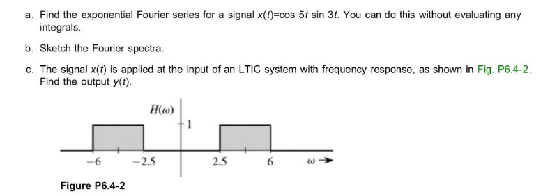 Solved a. ﻿Find the exponential Fourier series for a signal | Chegg.com