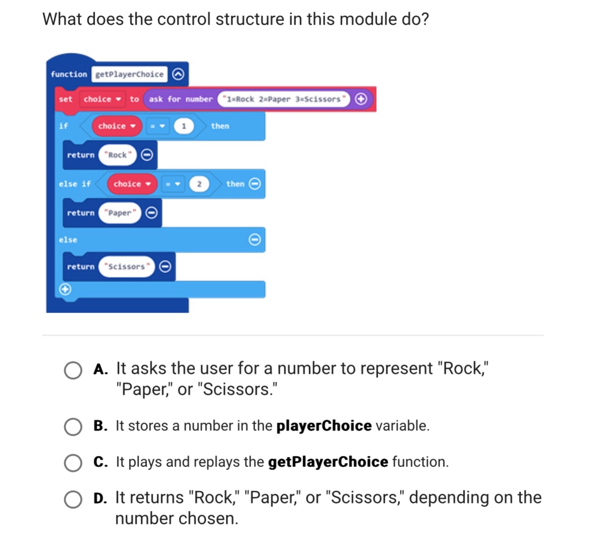 Solved What does the control structure in this module | Chegg.com