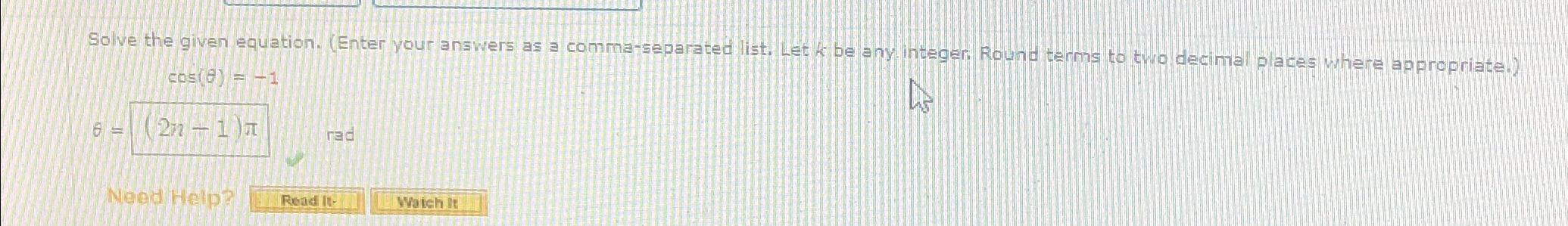 Solved Solve the given equation. (Enter your answers as a | Chegg.com