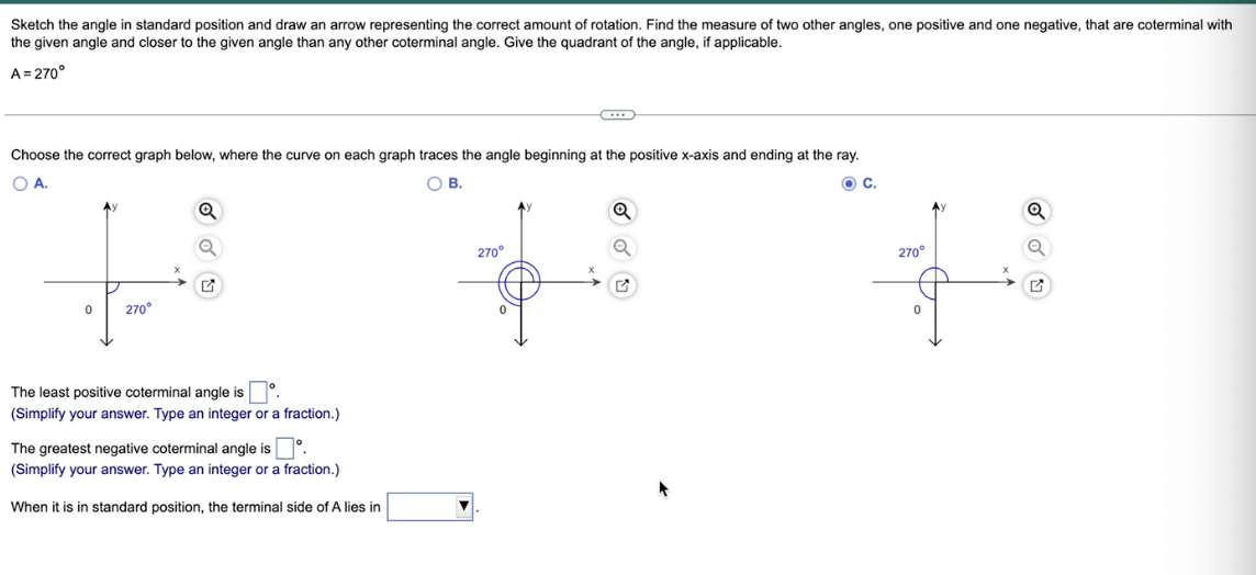 Solved Sketch the angle in standard position and draw an | Chegg.com