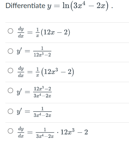 Solved Differentiate | Chegg.com