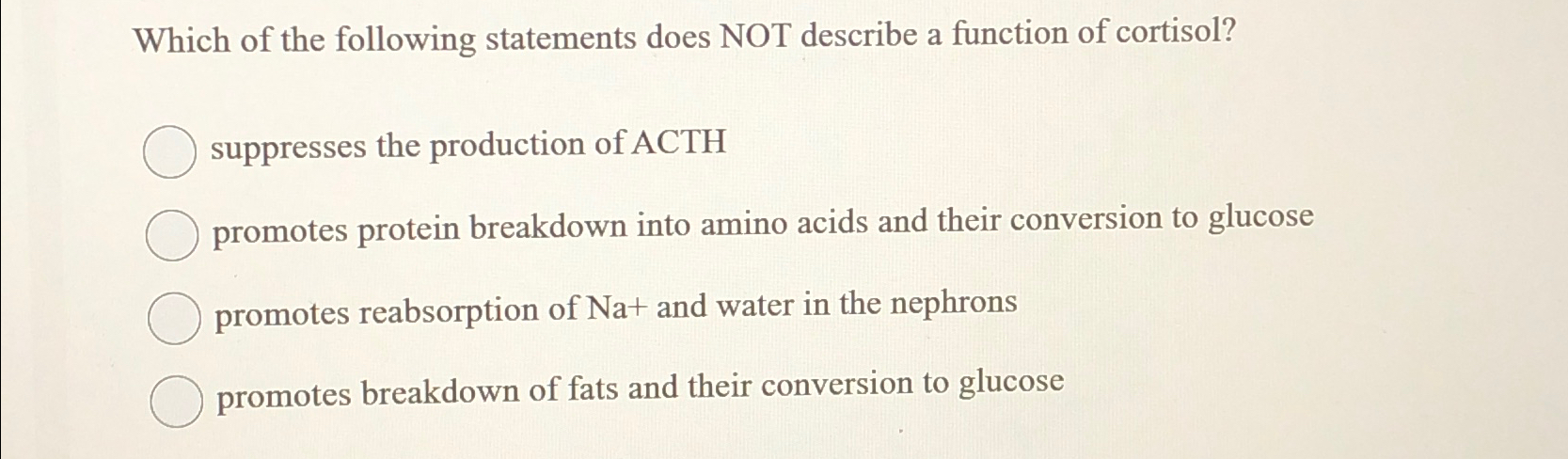 Solved Which of the following statements does NOT describe a | Chegg.com