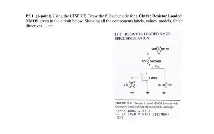 Solved P5.1. (1-point) Using the LTSPICE. Draw the full | Chegg.com