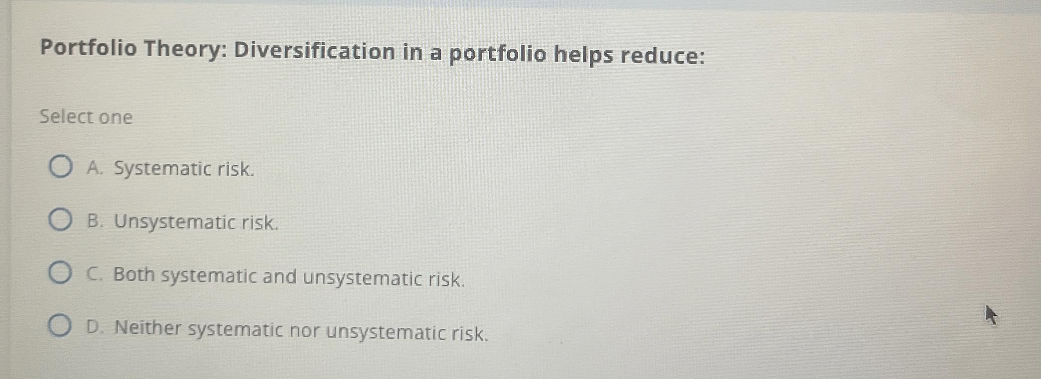 Solved Portfolio Theory: Diversification in a portfolio | Chegg.com