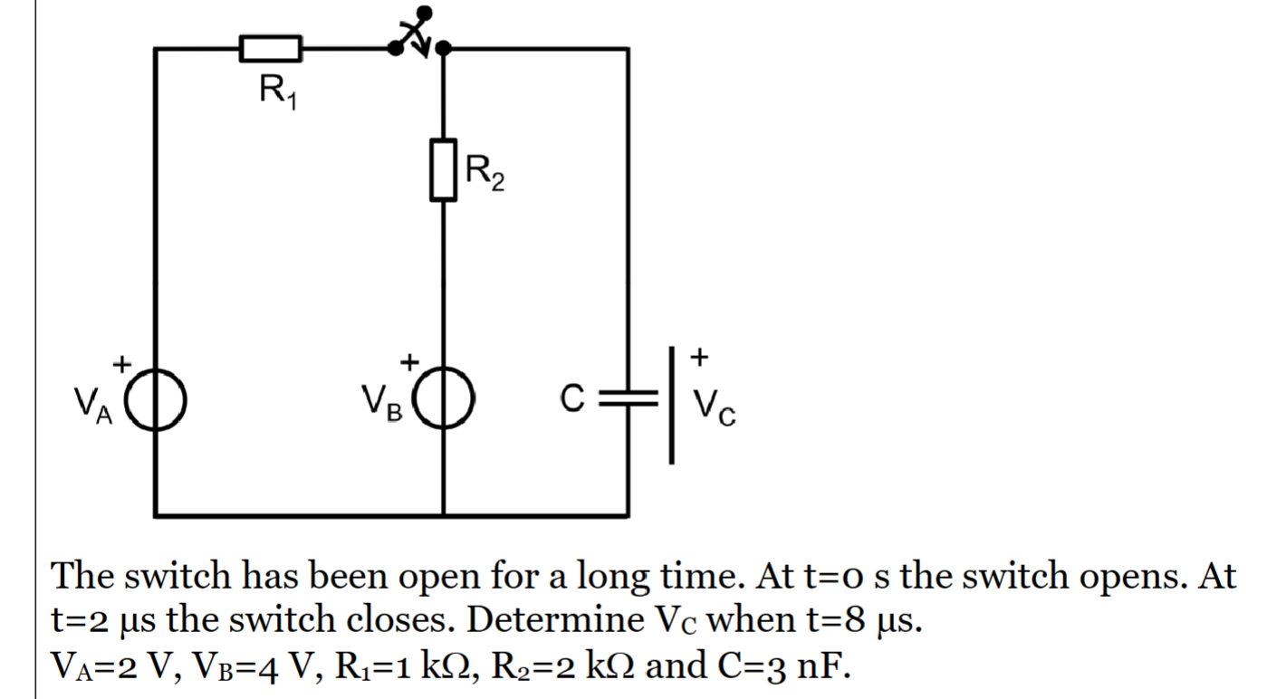 Solved The switch has been open for a long time. At t=0 ﻿s | Chegg.com