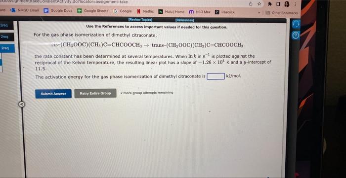 cis−(CH3OOC)(CH3)C=CHCOOCH3→ trans- | Chegg.com