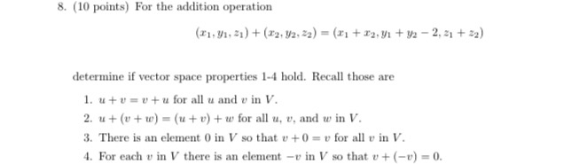 Solved SUBSPACES Given a vector space V a subspace is just a | Chegg.com