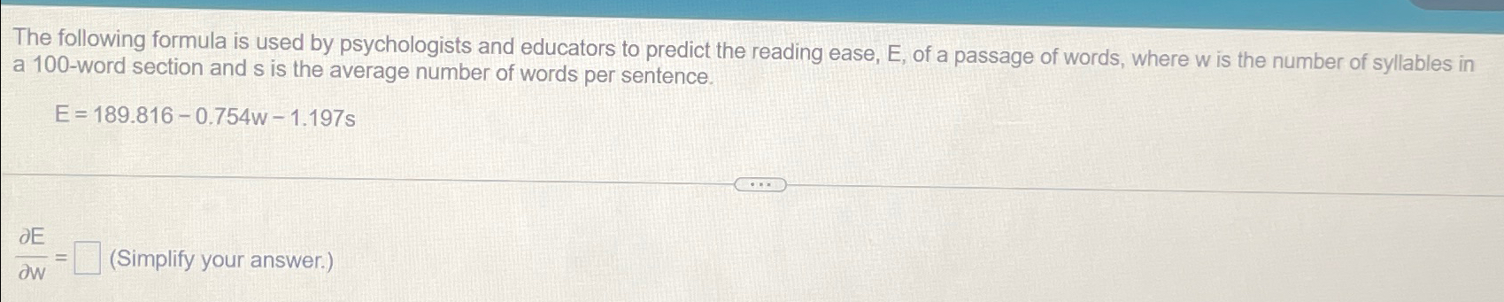 Solved The following formula is used by psychologists and | Chegg.com