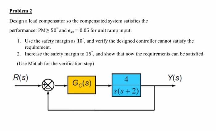 Solved Problem 2 Design a lead compensator so the | Chegg.com