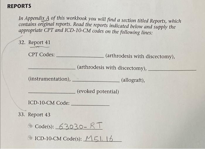 Solved REPORTS In Appendix A of this workbook you will find | Chegg.com