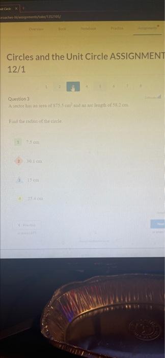 Solved Cach Circles and the Unit Circle ASSIGNMENT 12/1 | Chegg.com