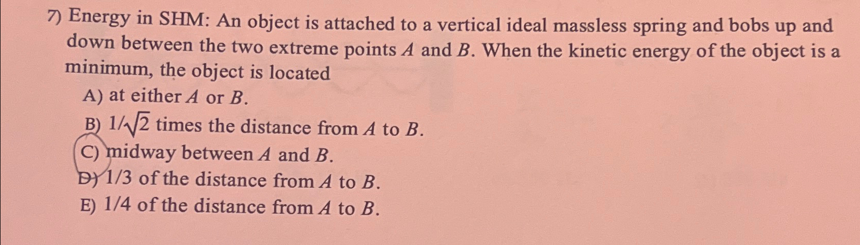 Solved Energy in SHM: An object is attached to a vertical | Chegg.com