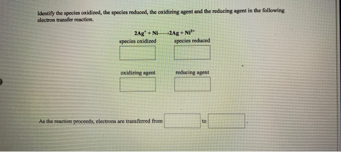 Solved Identify the species oxidized, the species reduced, | Chegg.com